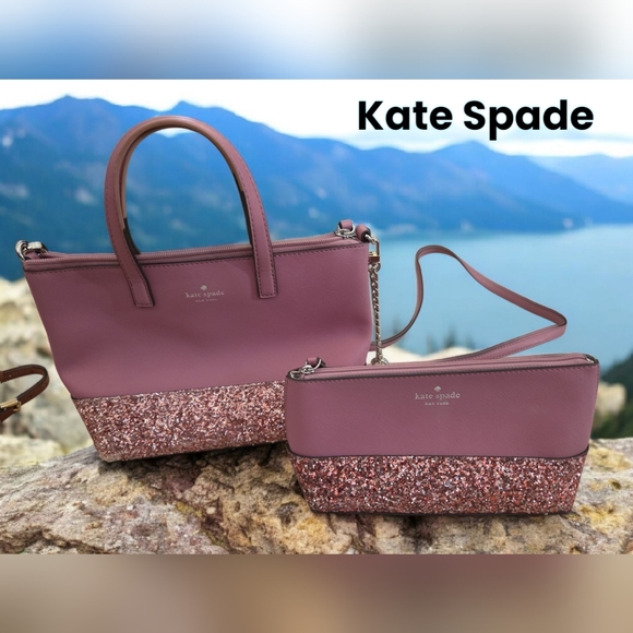 kate spade | Bags | Kate Spade Set Glitter Crossbody Bag Purse Satchel ...